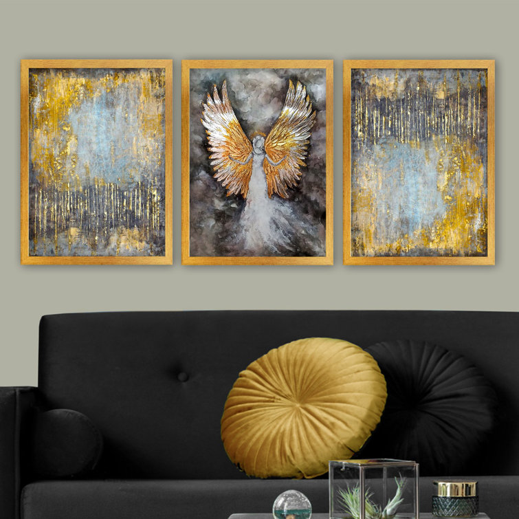 East Urban Home 3 Piece Picture Frame Painting Set on Wood | Wayfair East Urban Home 3 Piece Picture Frame Painting Set on Wood | Wayfair